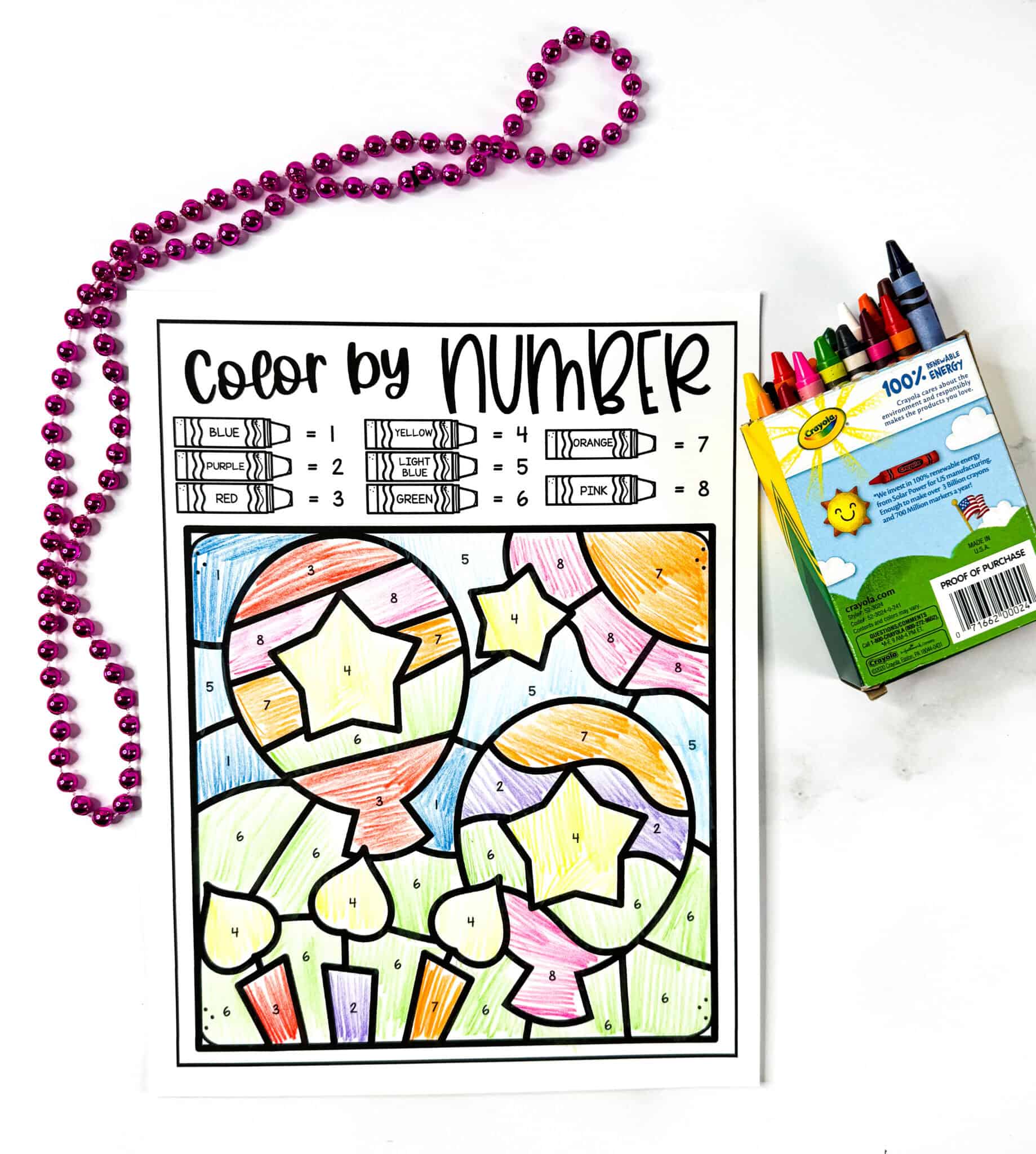 Free Birthday Color By Number Printable