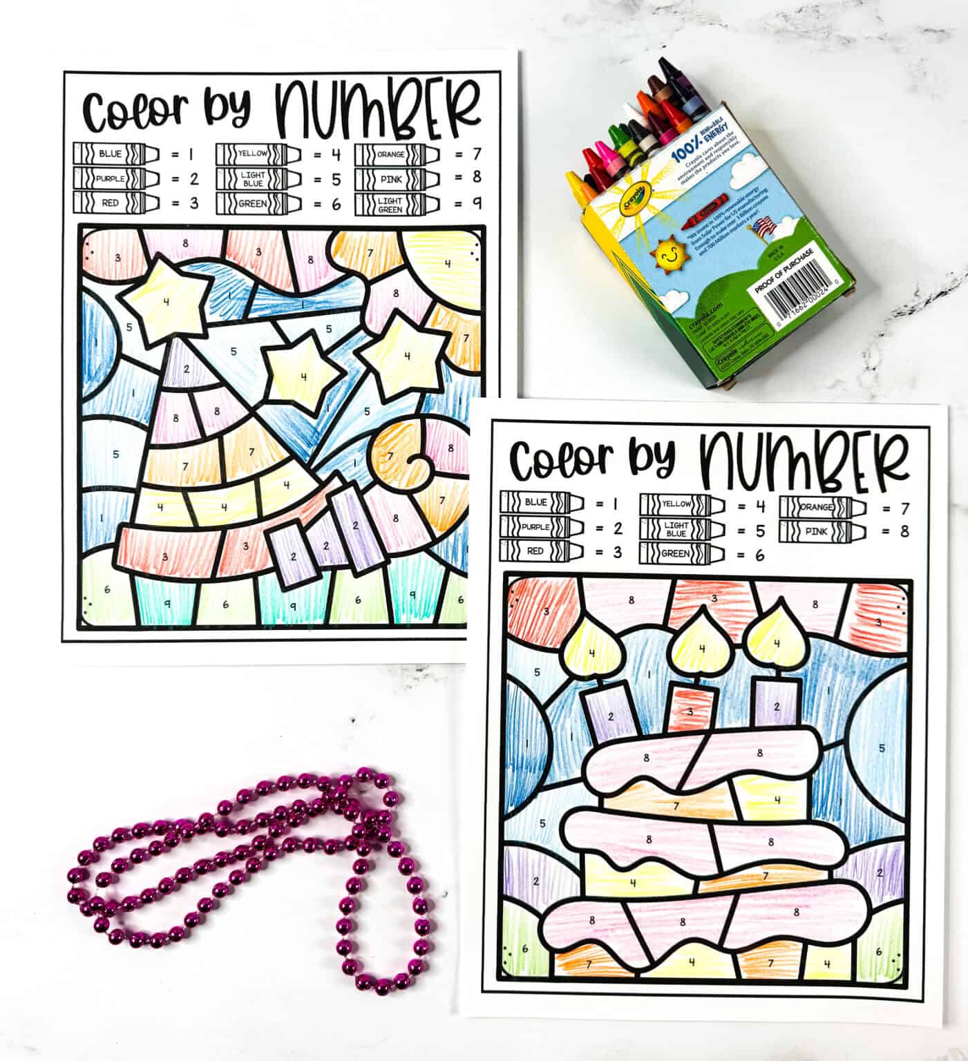 Free Birthday Color By Number Printable