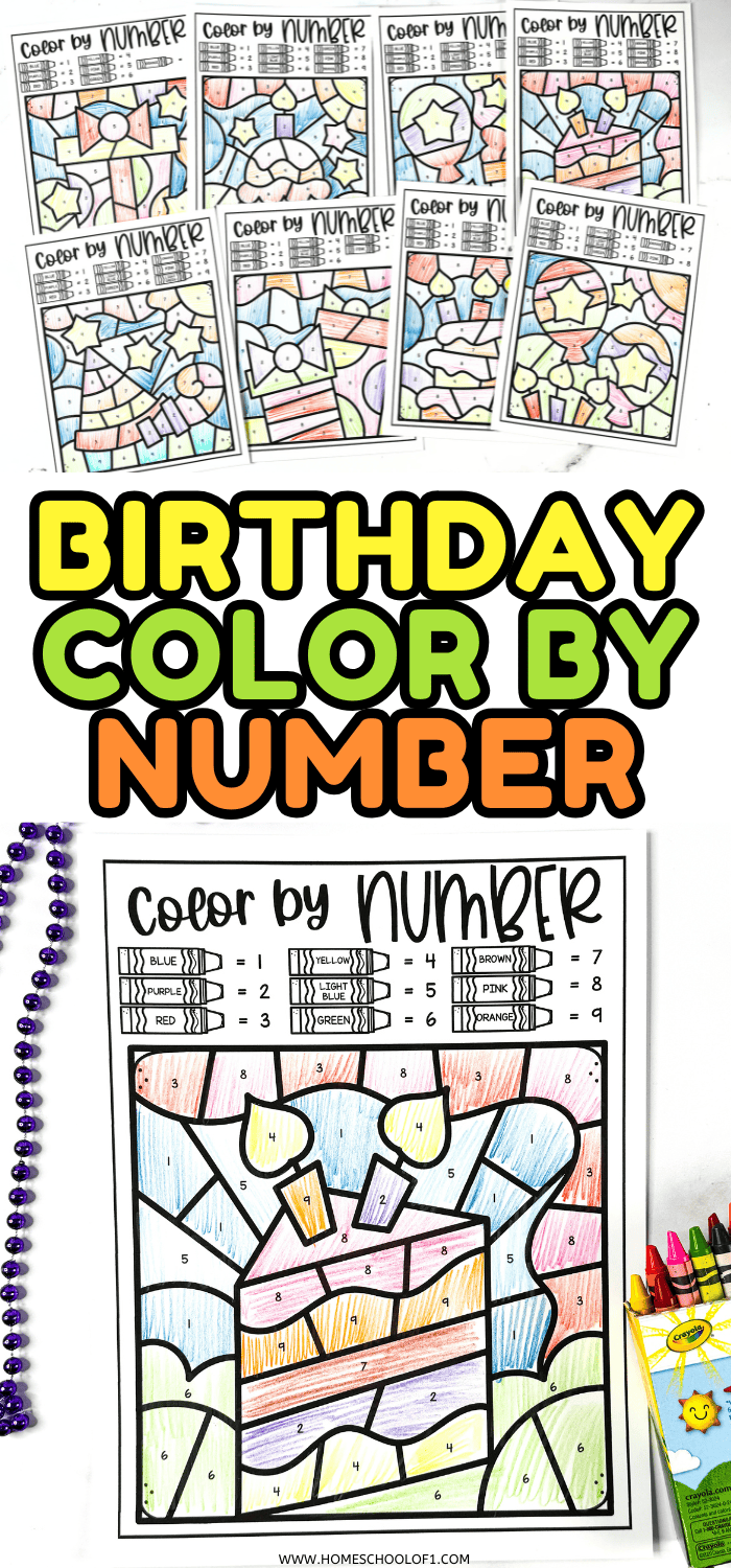Free Birthday Color By Number Printable
