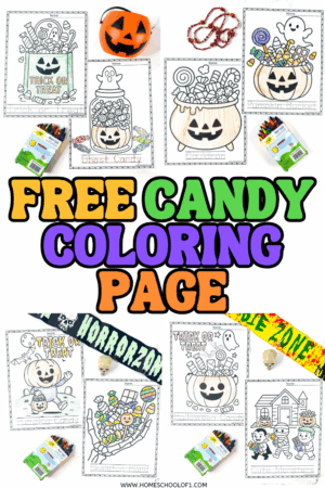 Free Halloween Candy Coloring Page