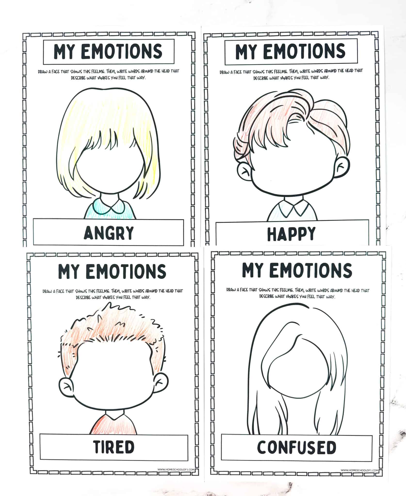 Free Emotions Worksheet