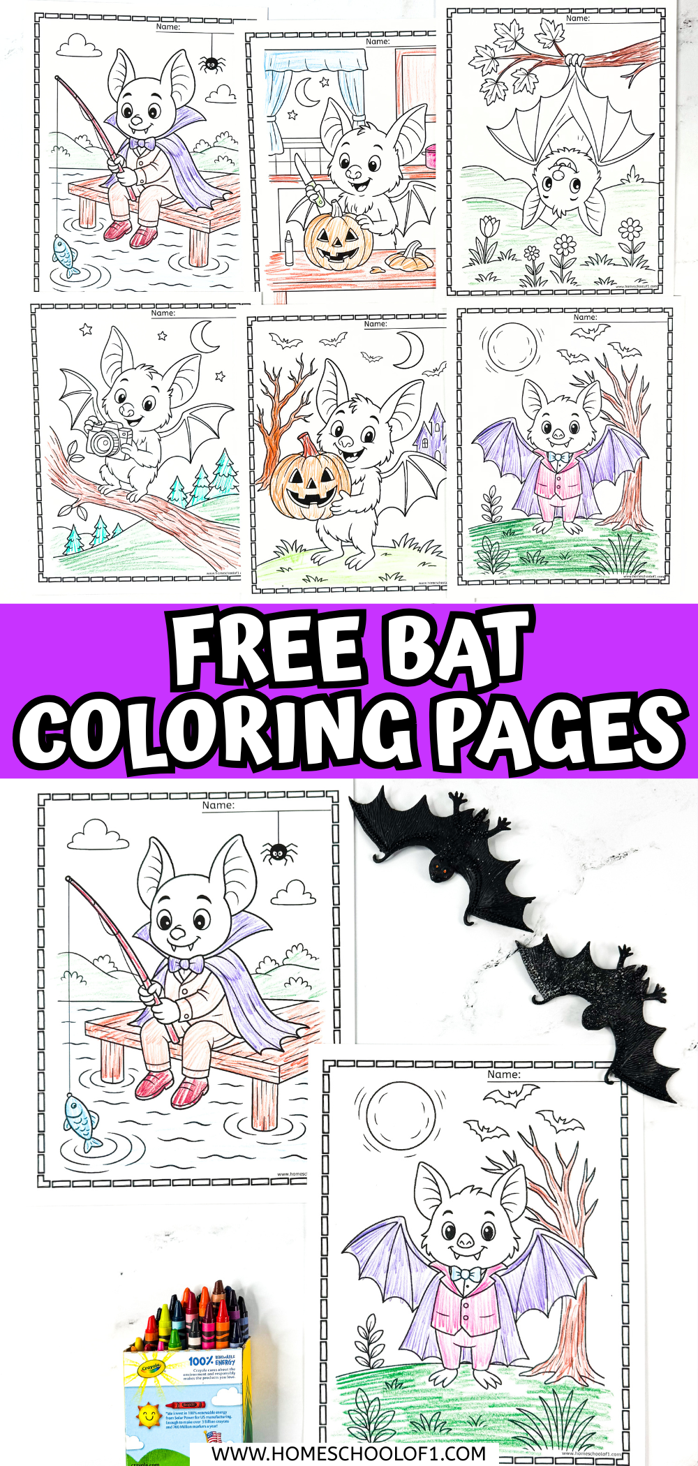 Free Bat Coloring Page for Kids