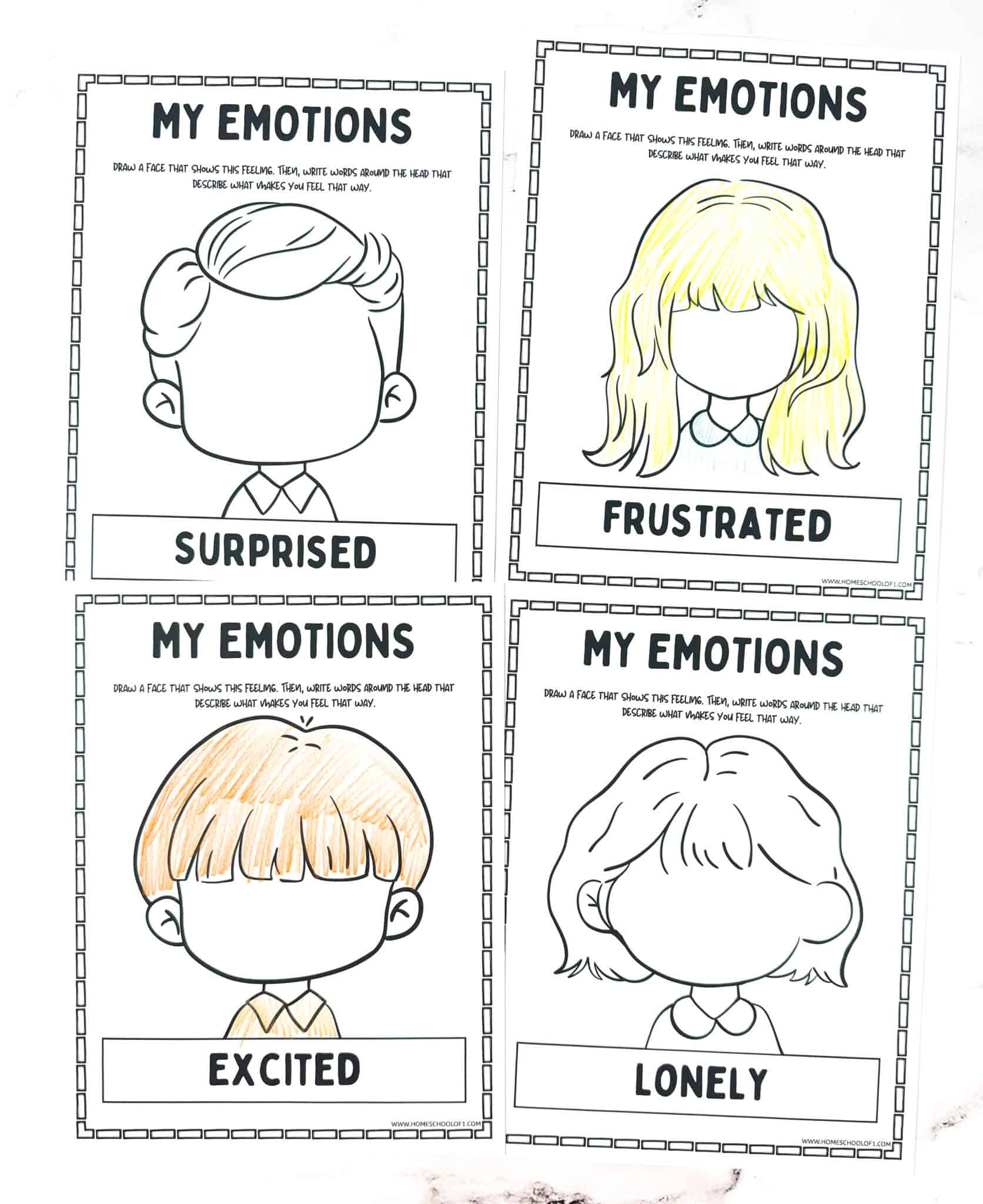 Free Emotions Worksheet