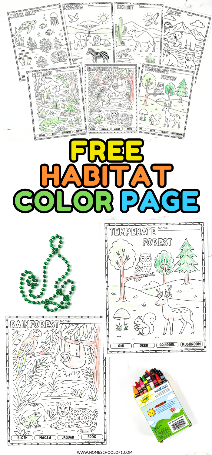 Free Habitat Coloring Page for Kids