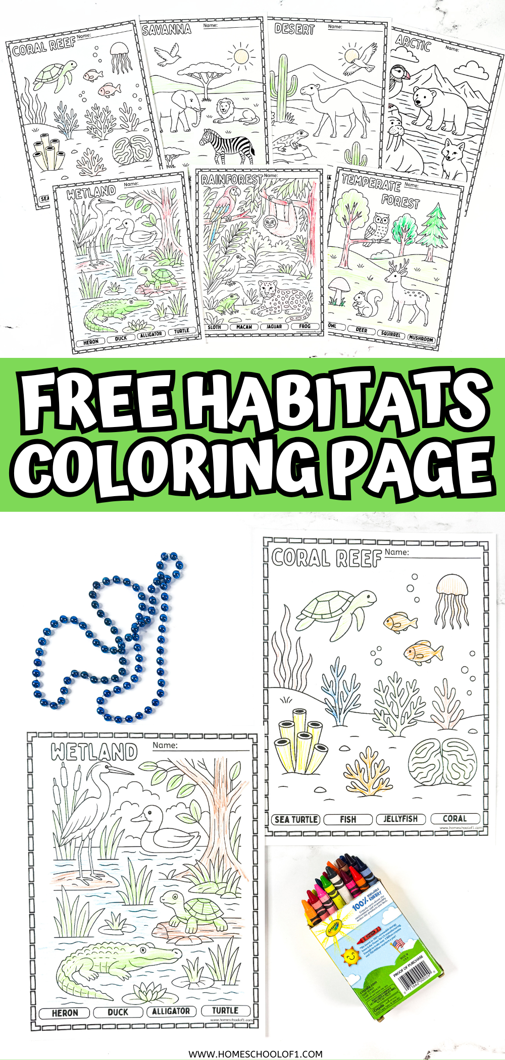 Free Habitat Coloring Page for Kids