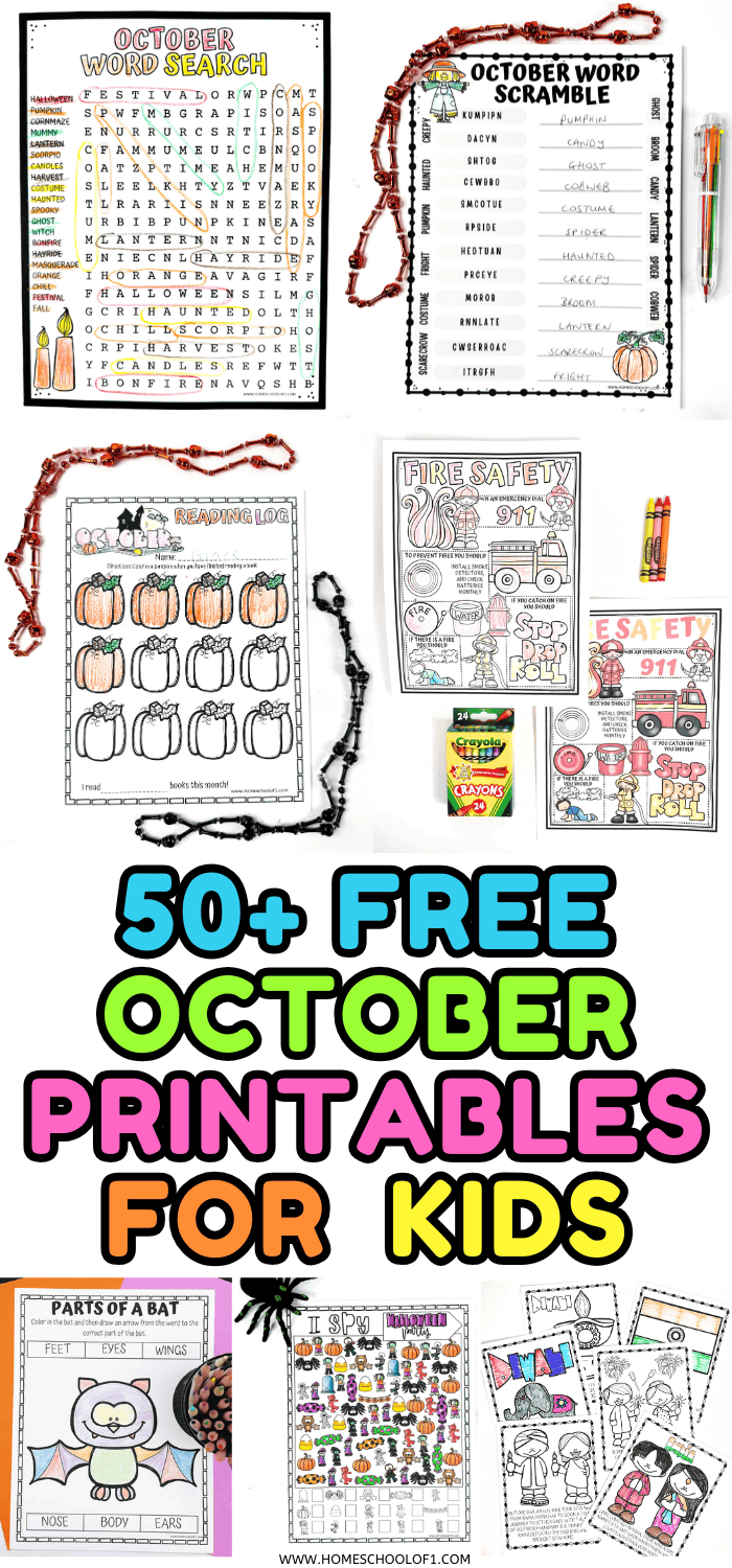 50+ Free October Printables for Kids