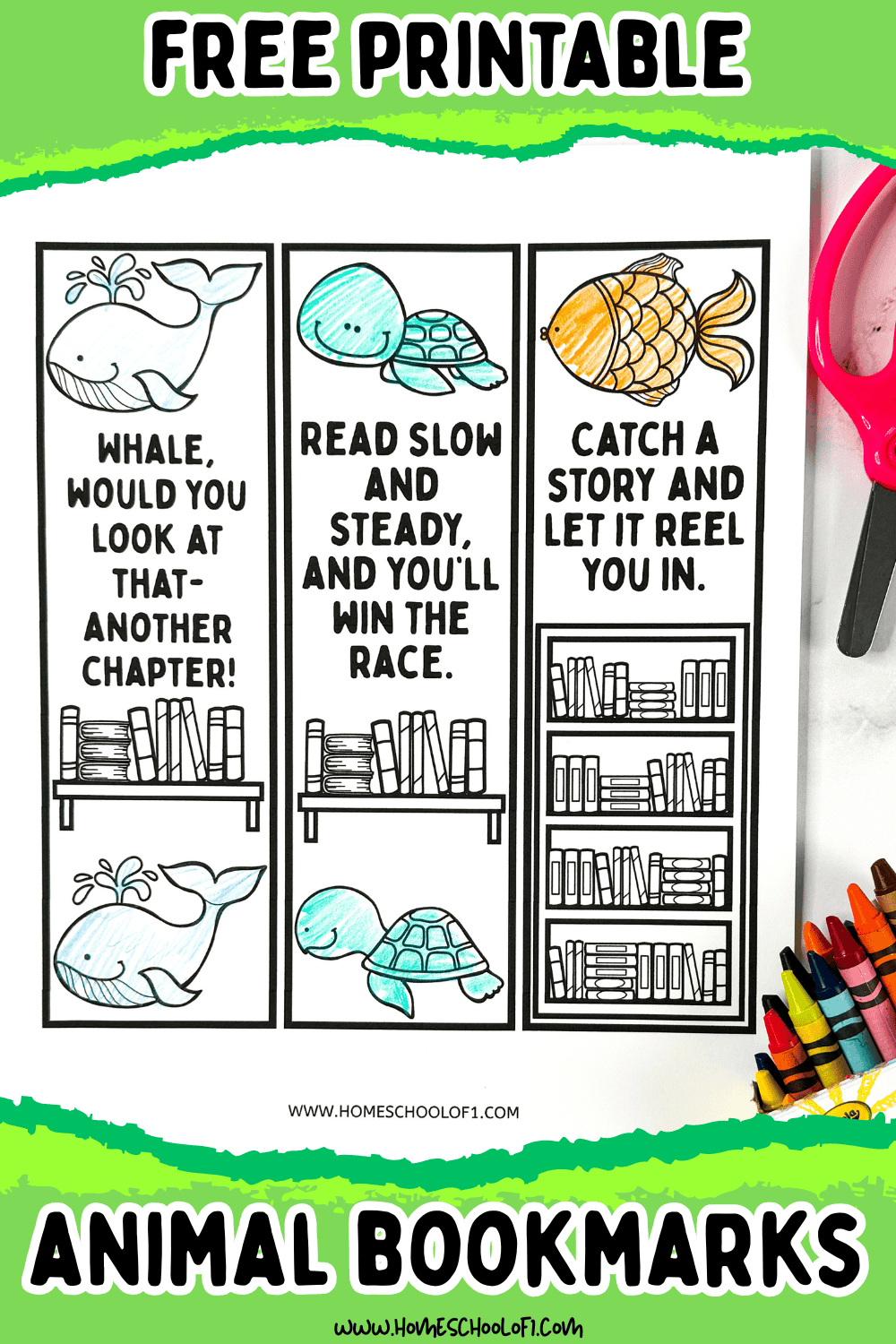 Free Printable Animal Bookmarks to Color