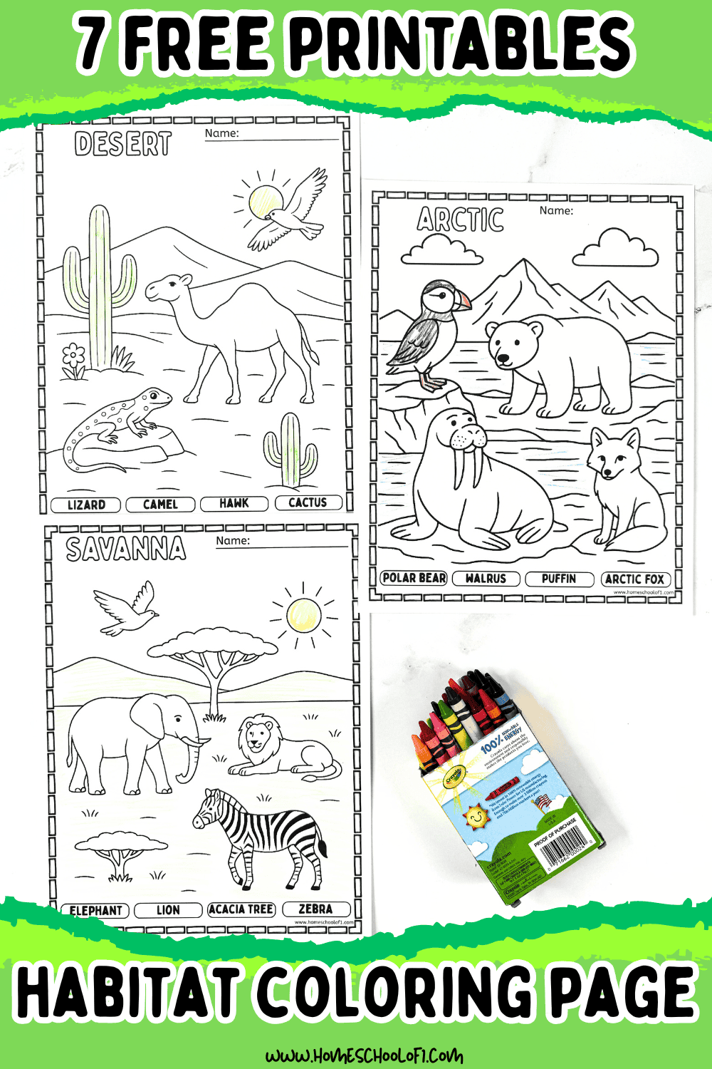 Free Habitat Coloring Page for Kids