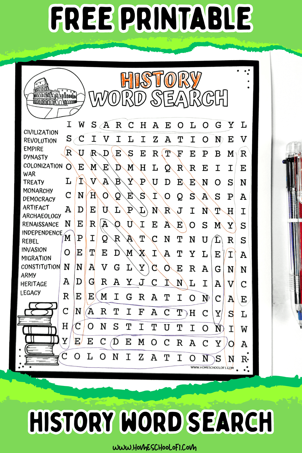 Free History Word Search Printable