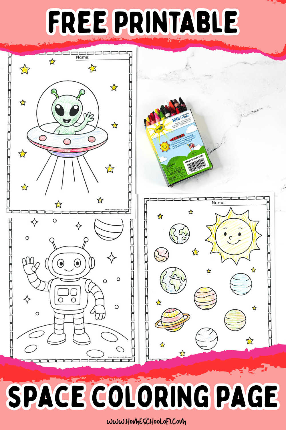 Free Space Coloring Page for Kids
