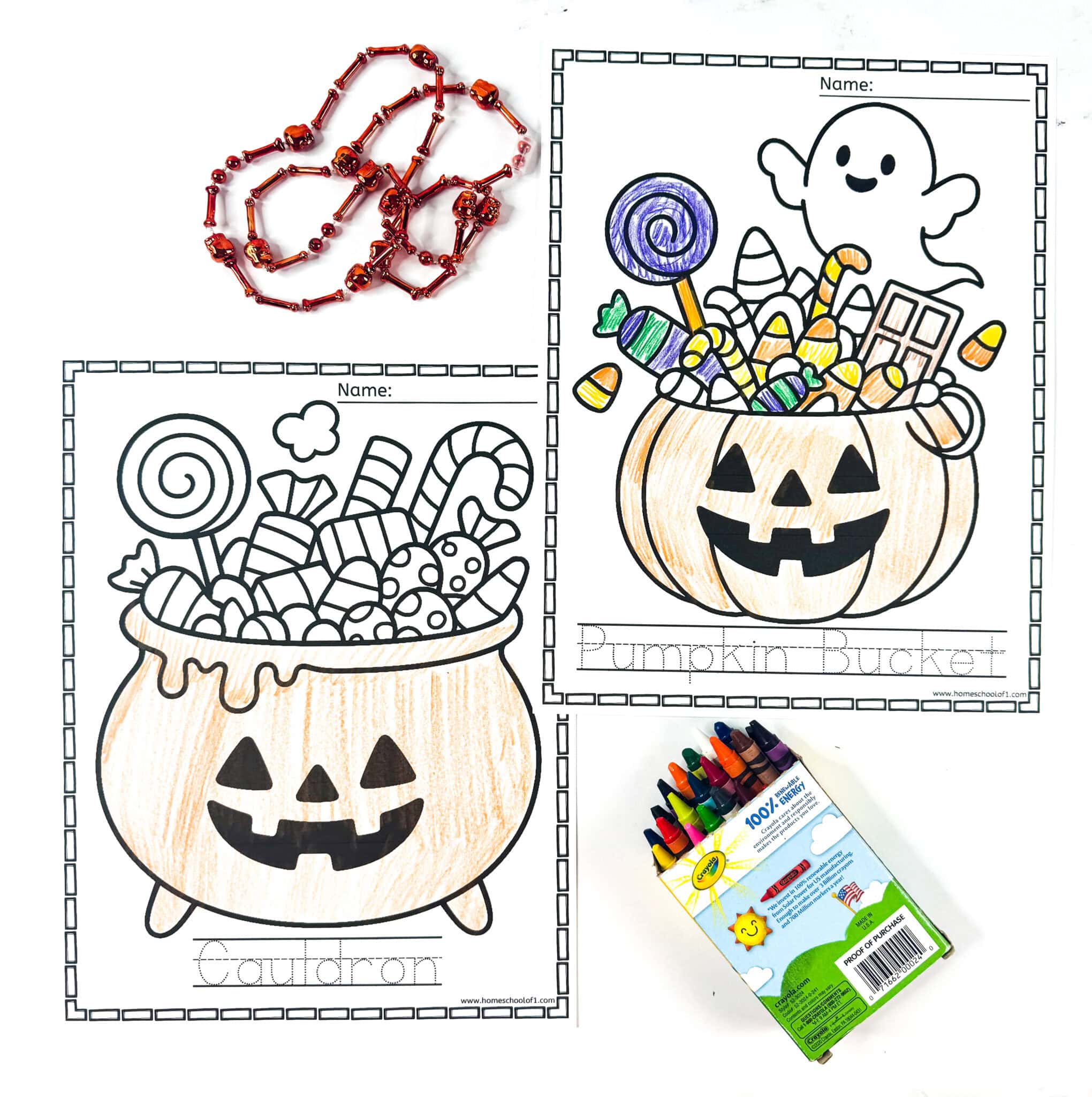 Free Halloween Candy Coloring Page