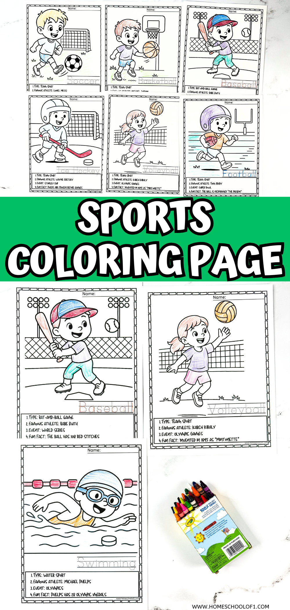 Free Sports Coloring Page for Kids