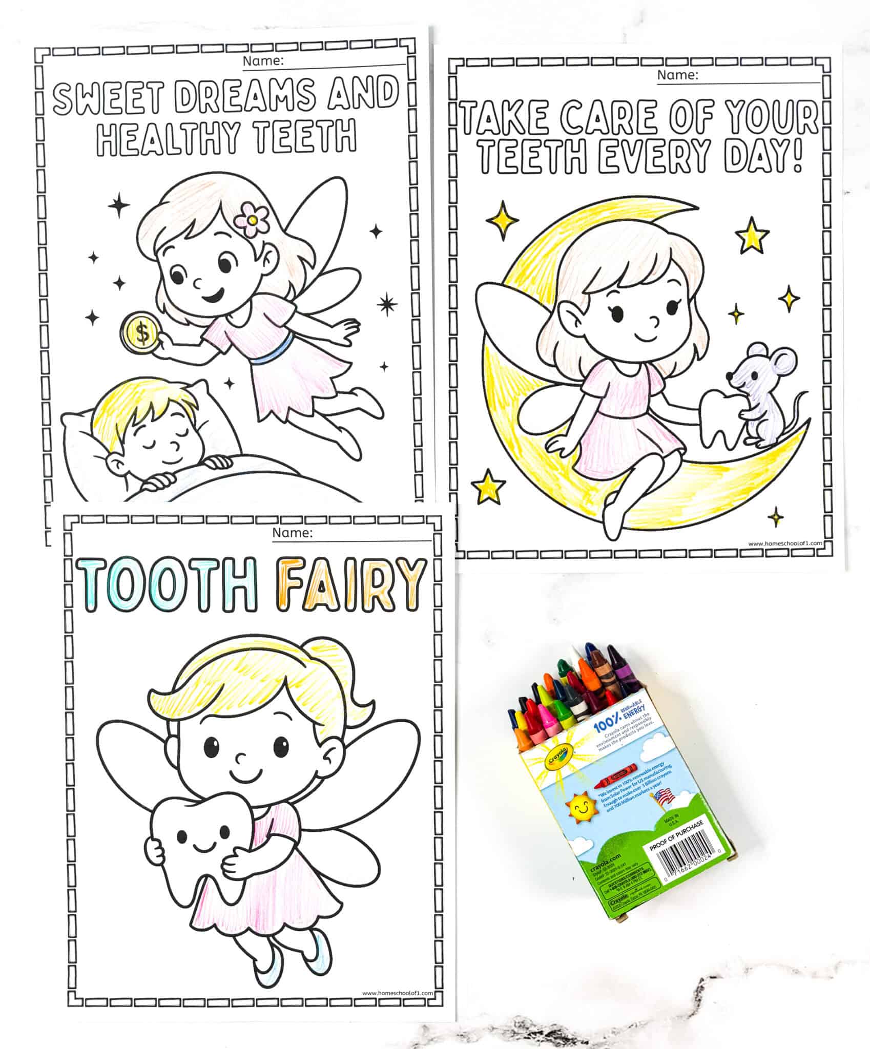 Free Tooth Fairy Coloring Page