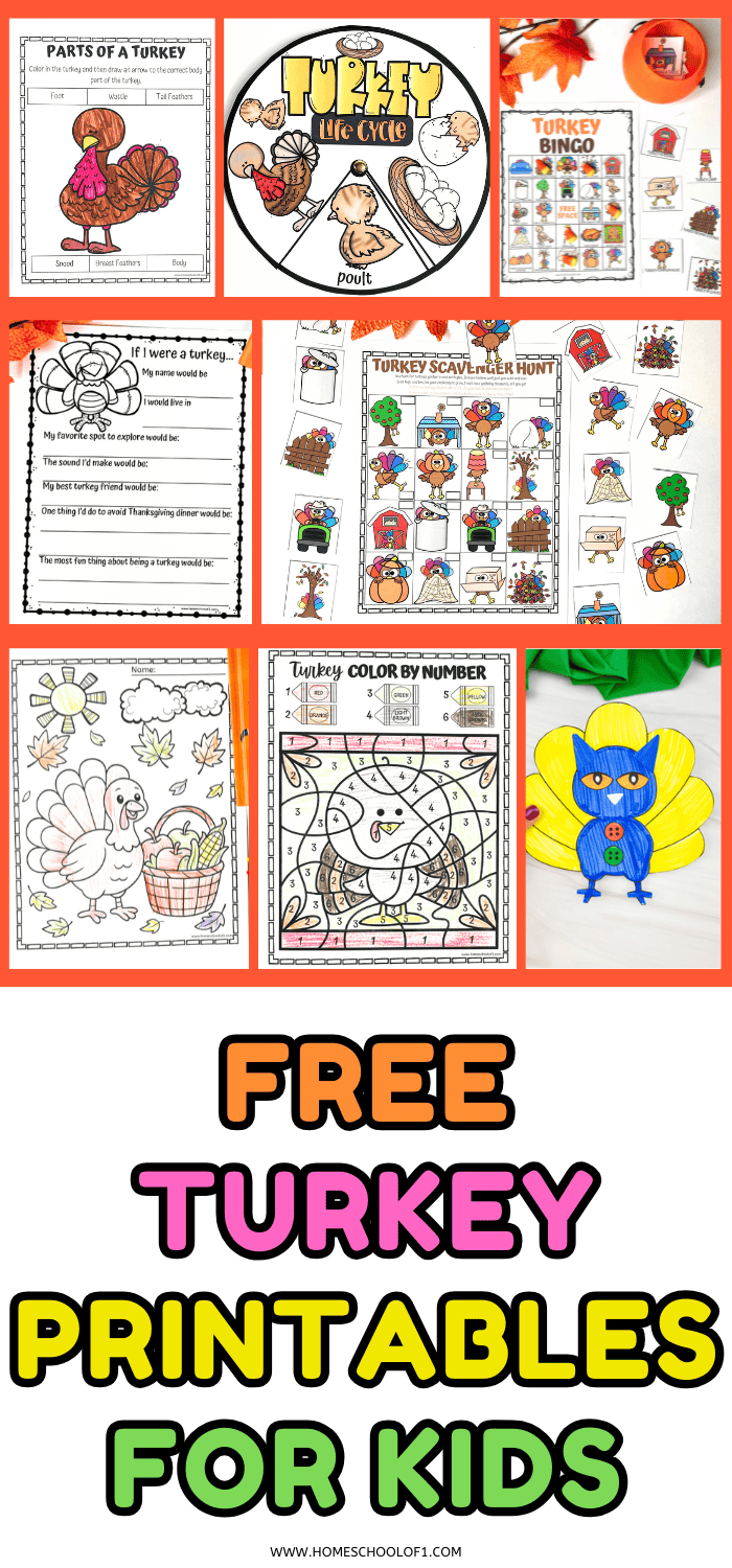 Free Printable Turkey Activities for Kids