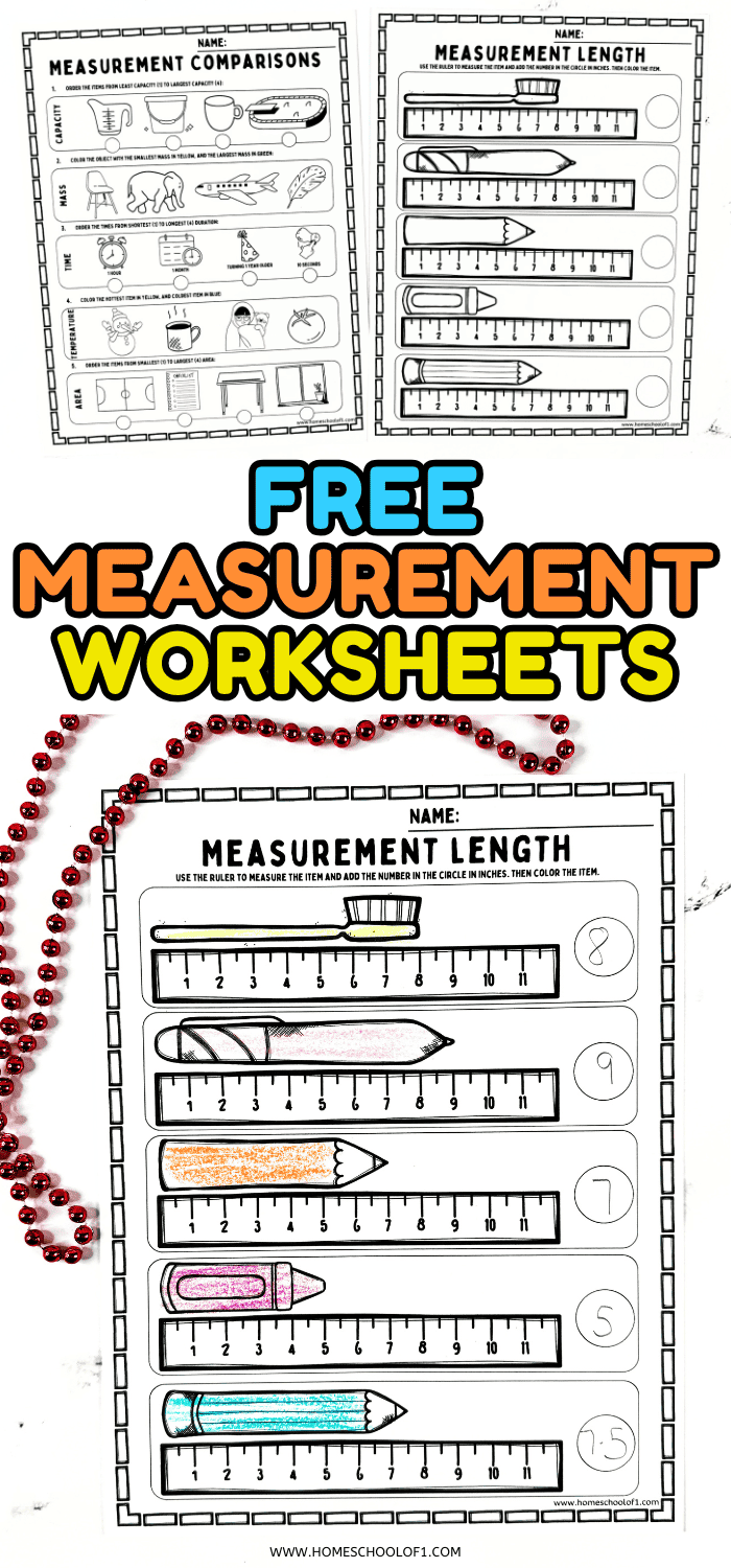Free Measurement Worksheet for 1st Grade