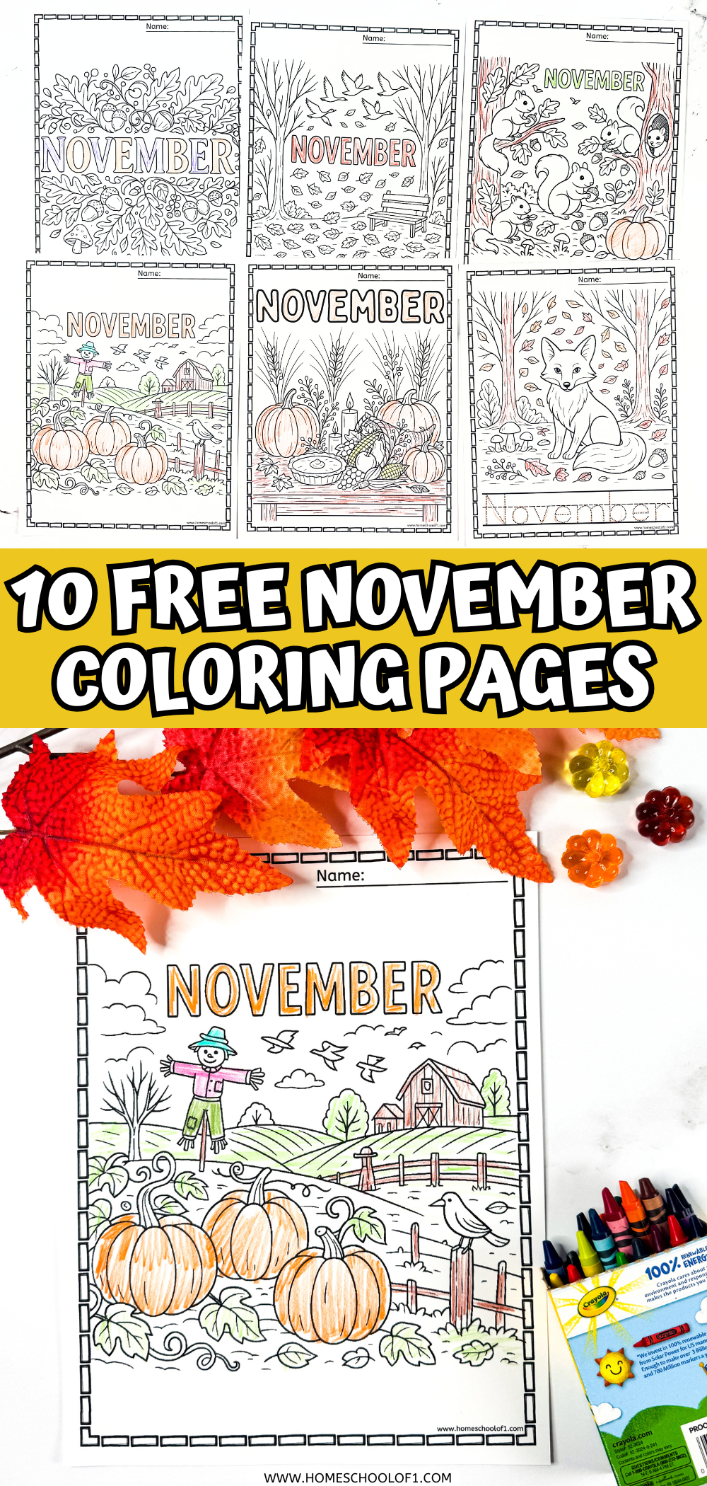 Free November Coloring Page for Kids