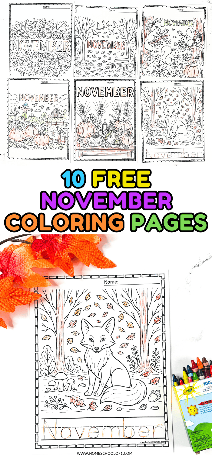 Free November Coloring Page for Kids