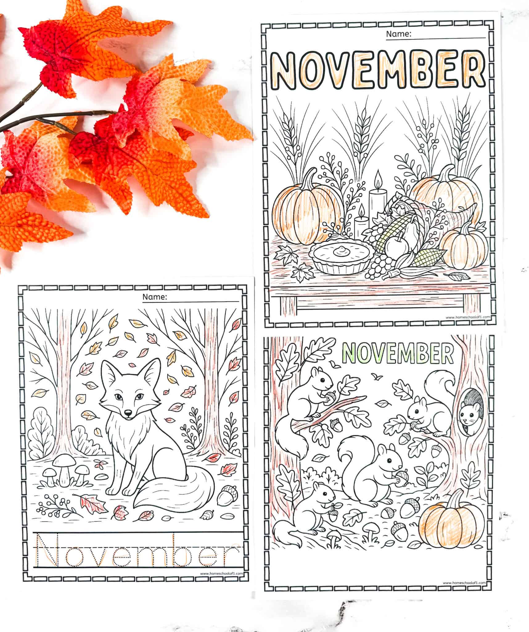 Free November Coloring Page for Kids