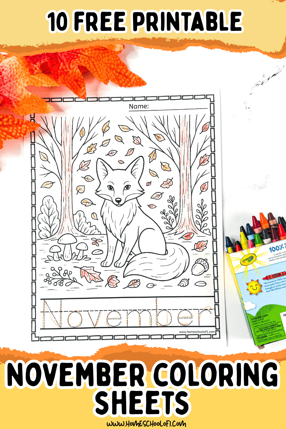 Free November Coloring Page for Kids