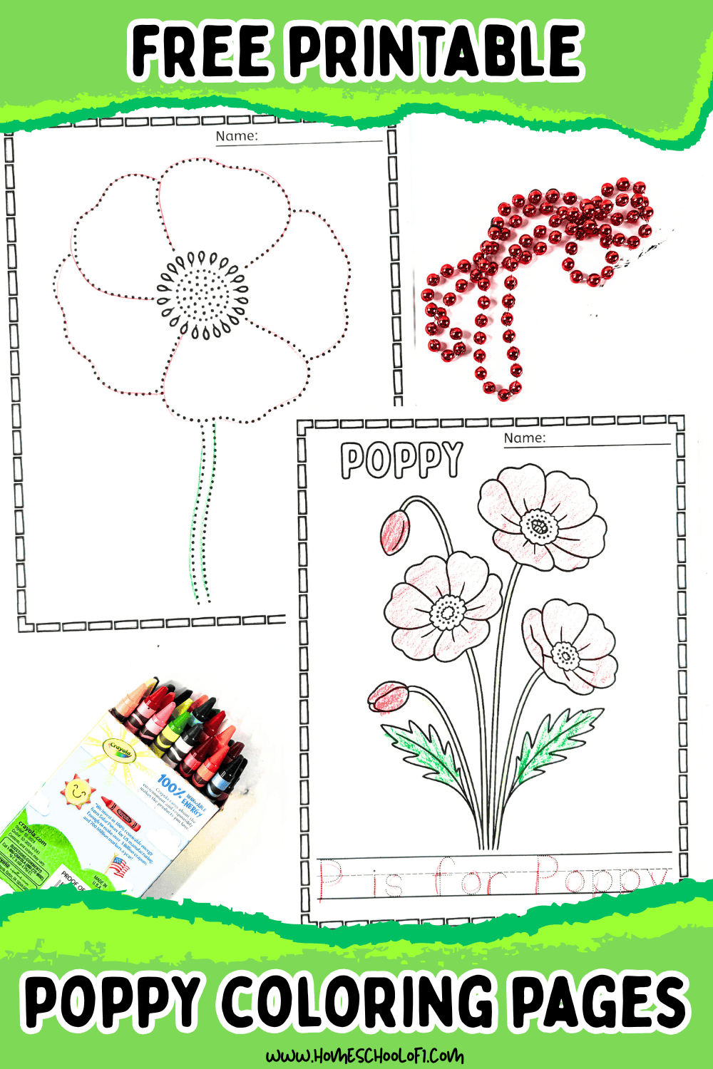 Free Poppy Coloring Page for Kids