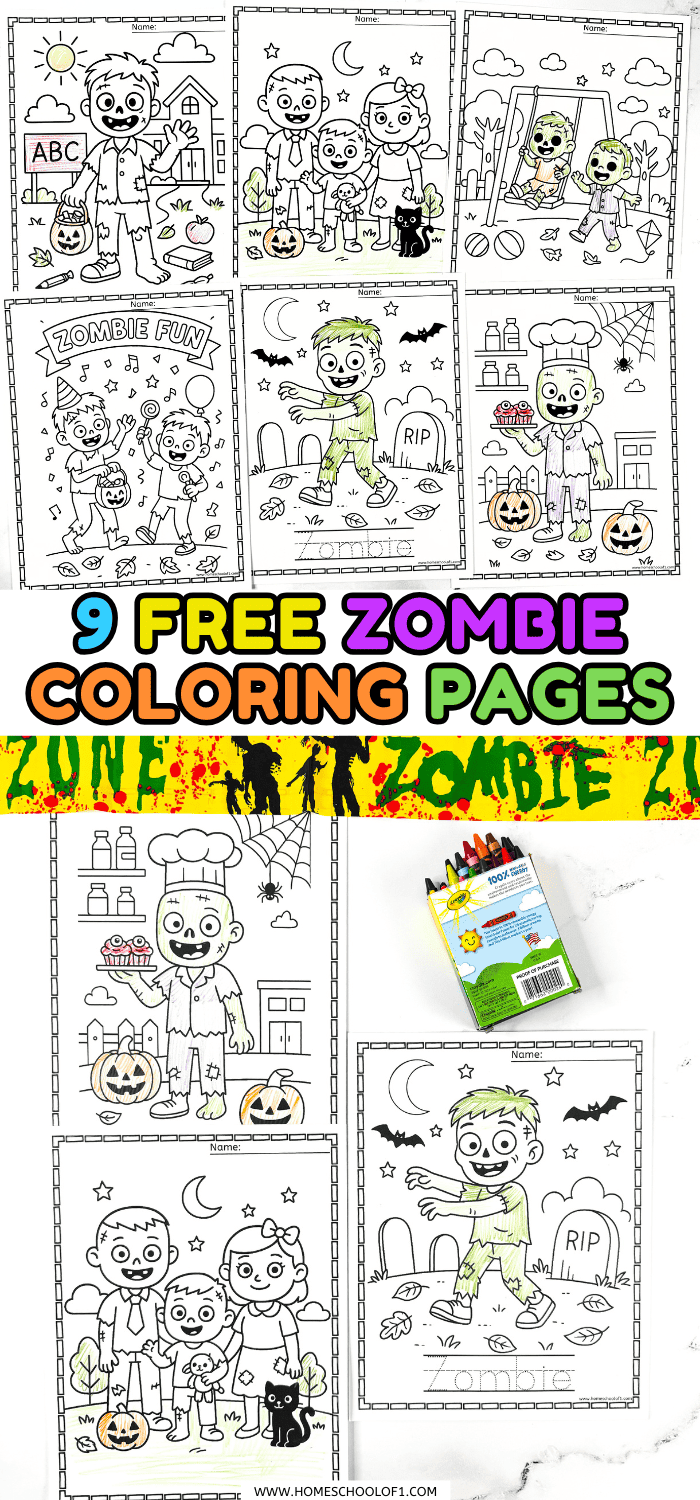 Free Zombie Coloring Page for Halloween Fun