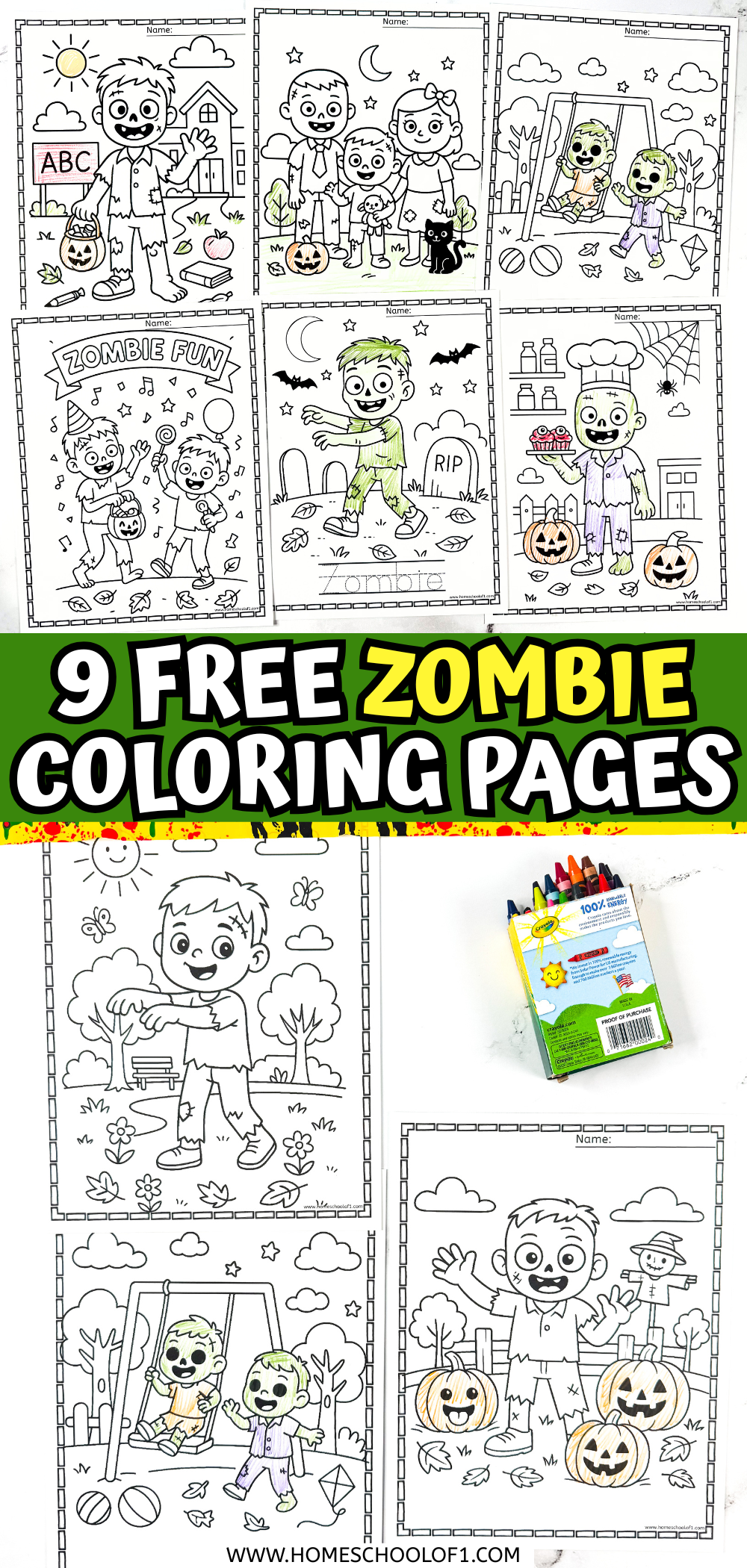 Free Zombie Coloring Page for Halloween Fun