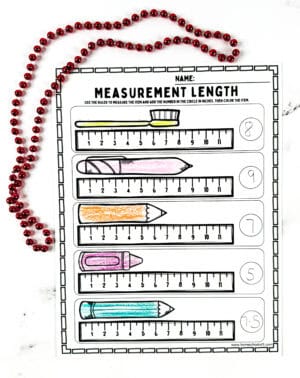 Free Measurement Worksheet for 1st Grade
