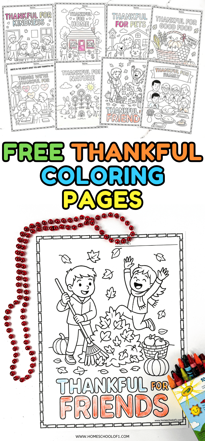 Free Thankful Coloring Page for Kids