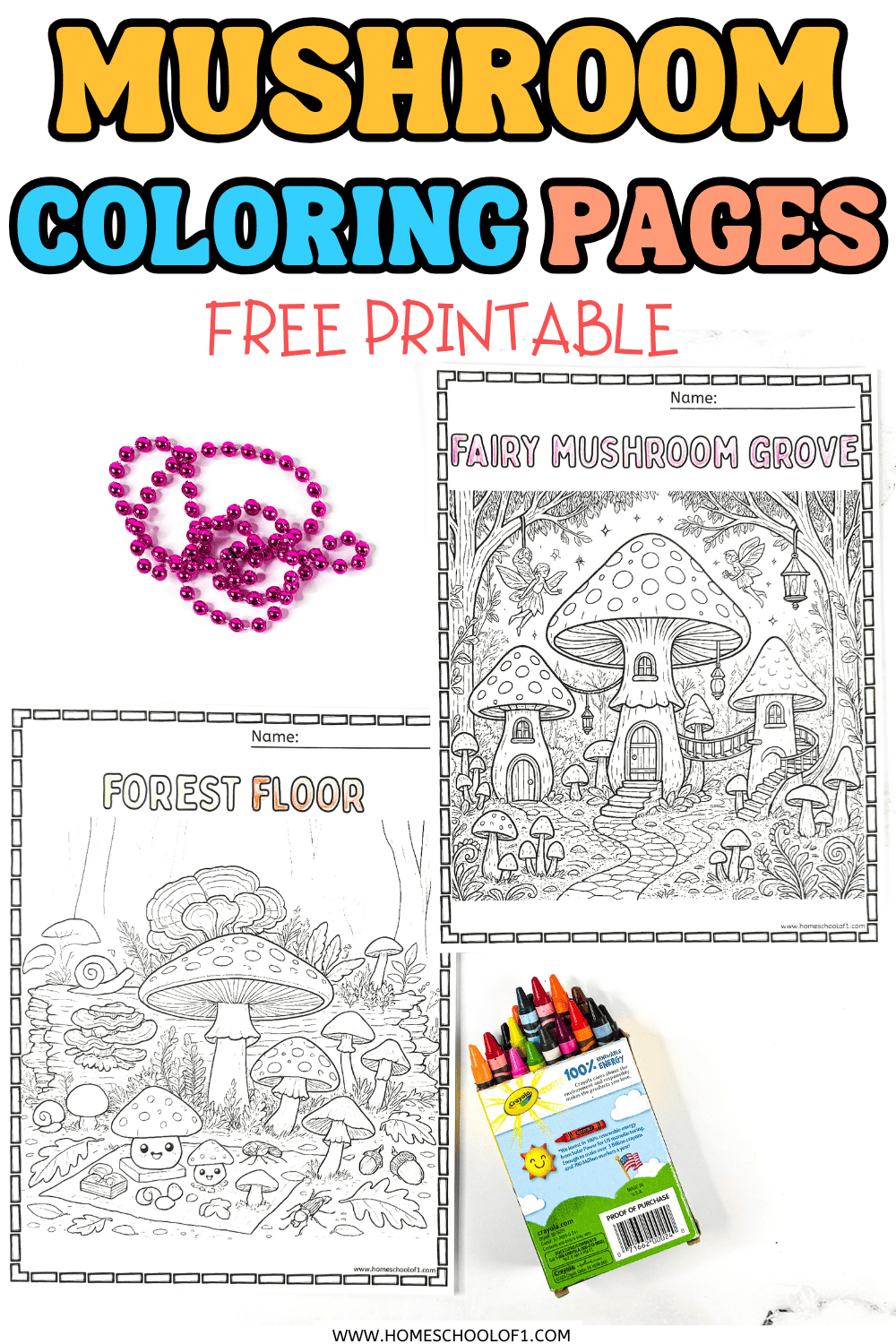 Free Mushroom Coloring Page for Kids