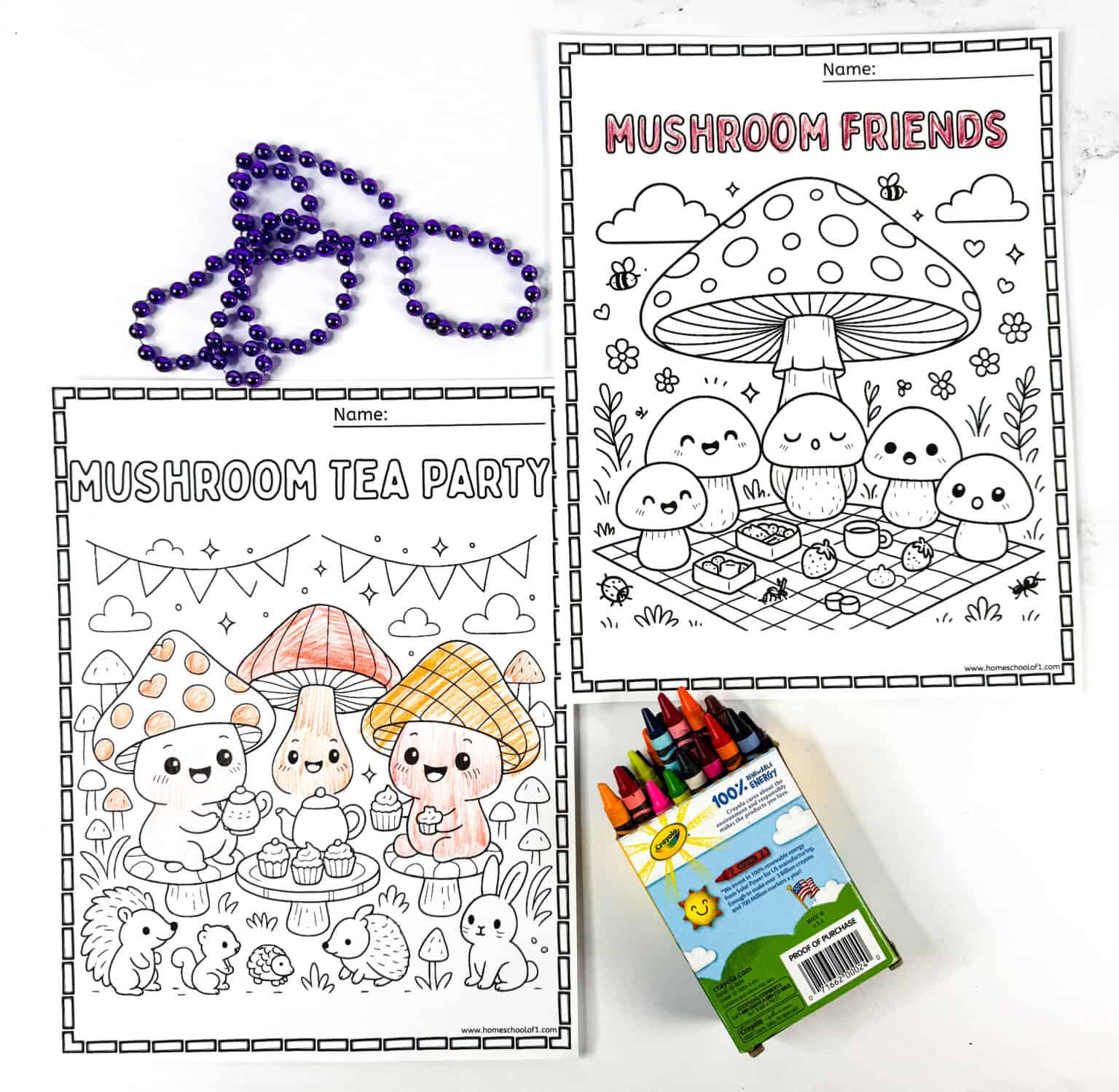Free Mushroom Coloring Page for Kids