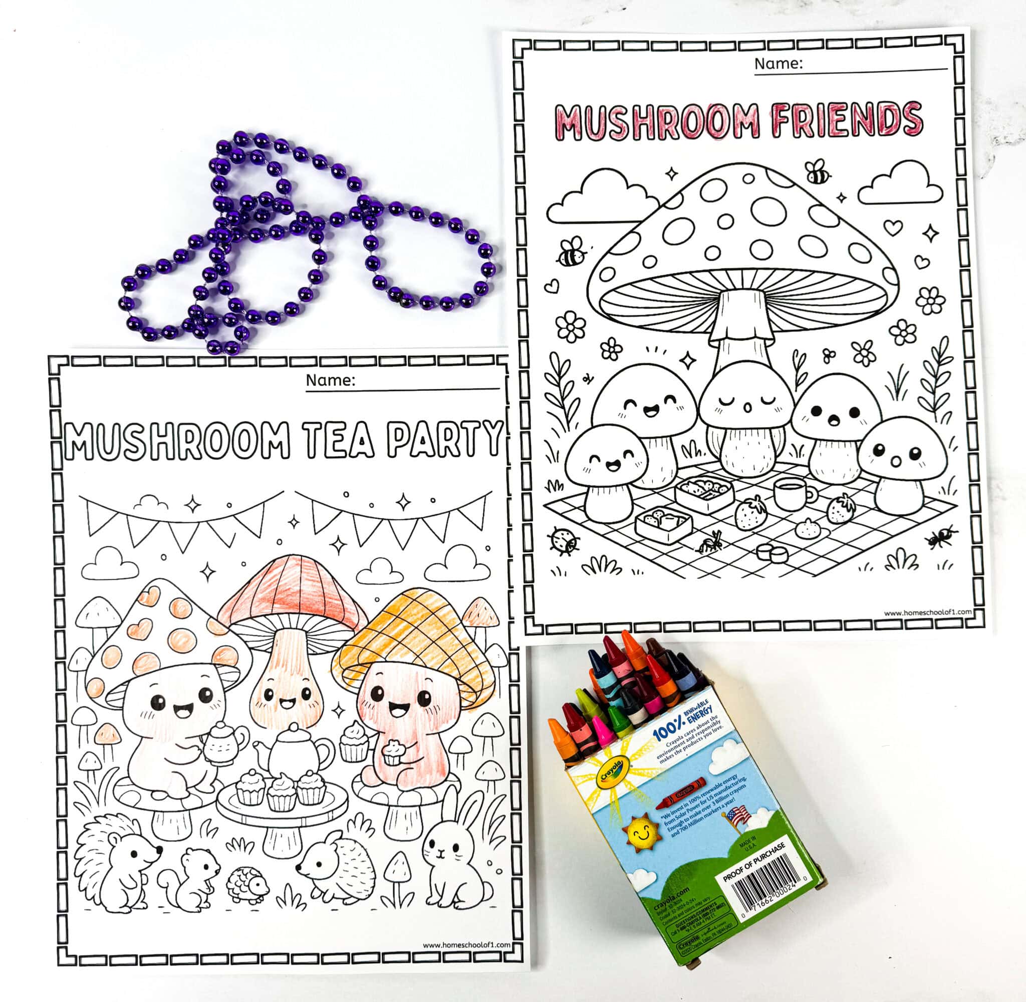 Free Mushroom Coloring Page for Kids