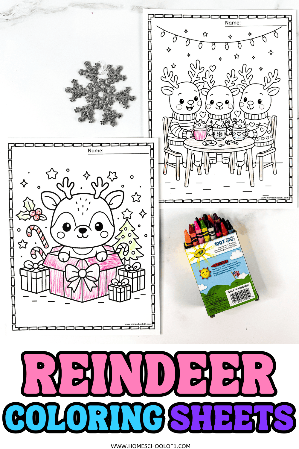 Free Reindeer Coloring Page for Kids