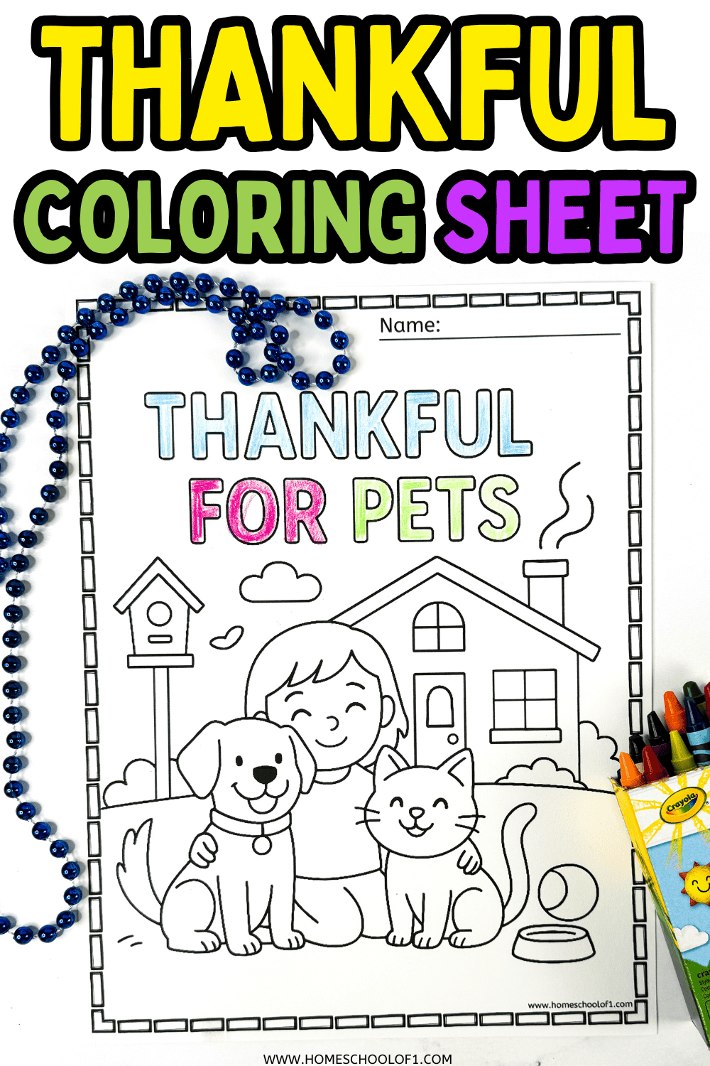 Free Thankful Coloring Page for Kids