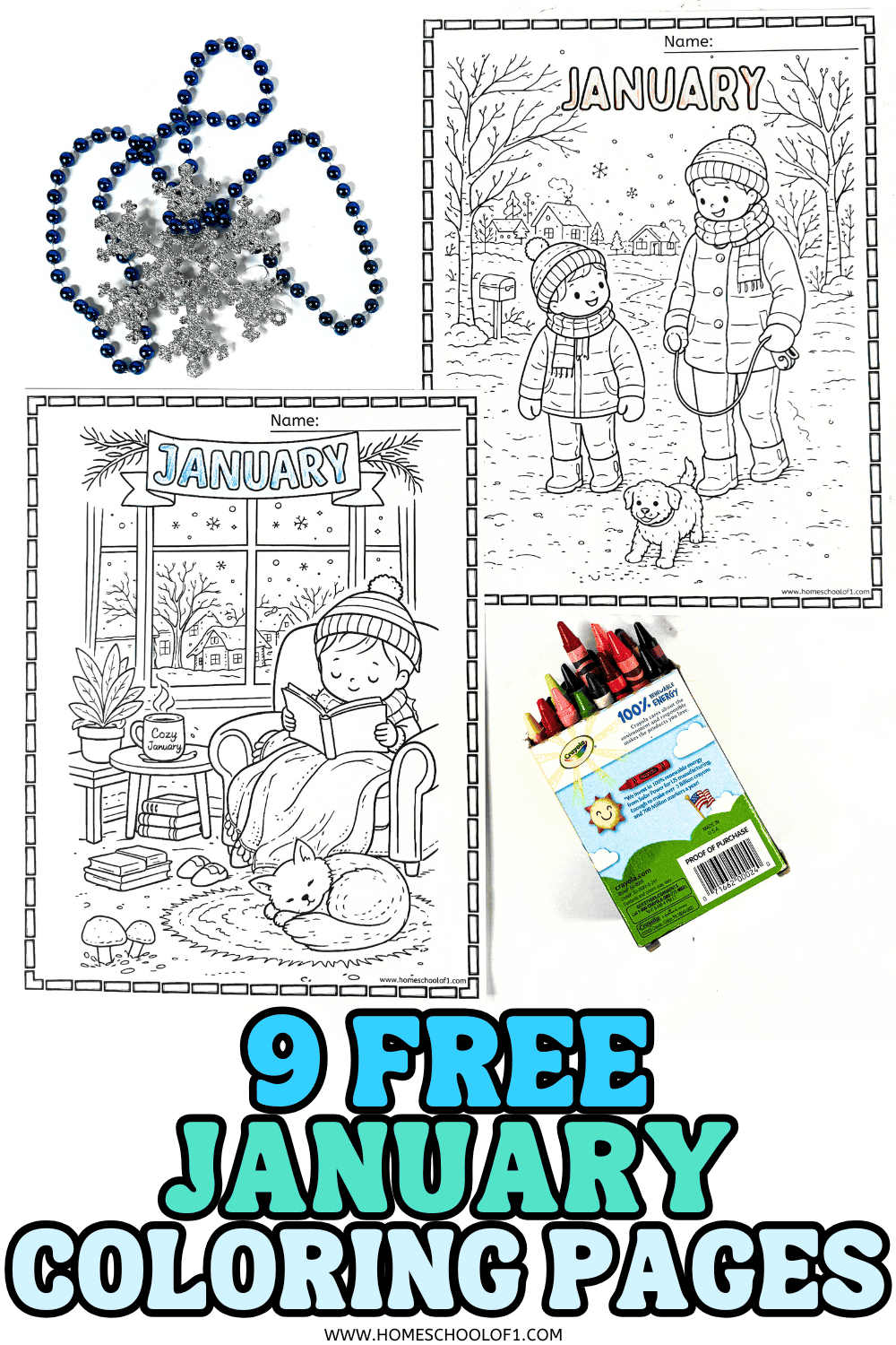 Free January Coloring Page for Kids