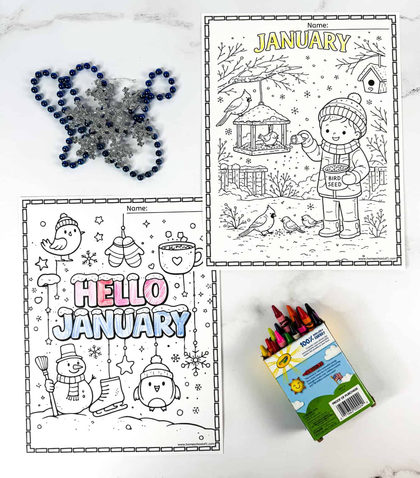Free January Coloring Page for Kids