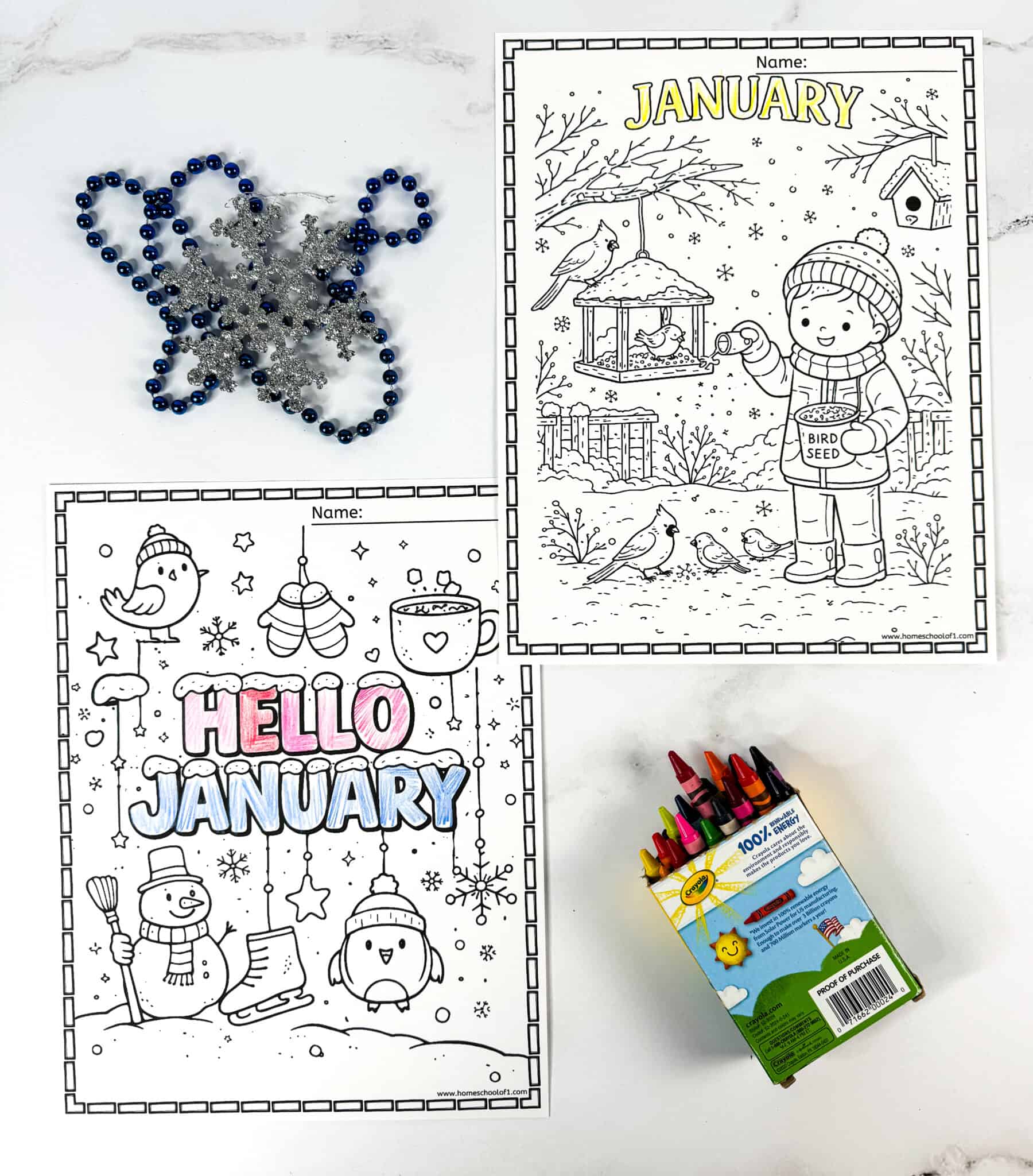 Free January Coloring Page for Kids