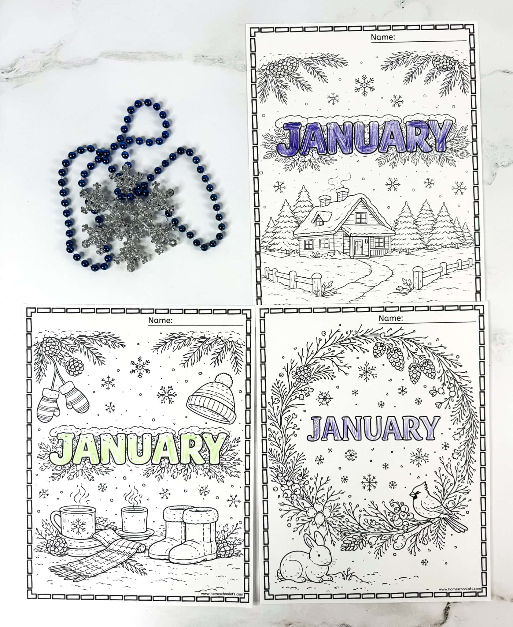 Free January Coloring Page for Kids