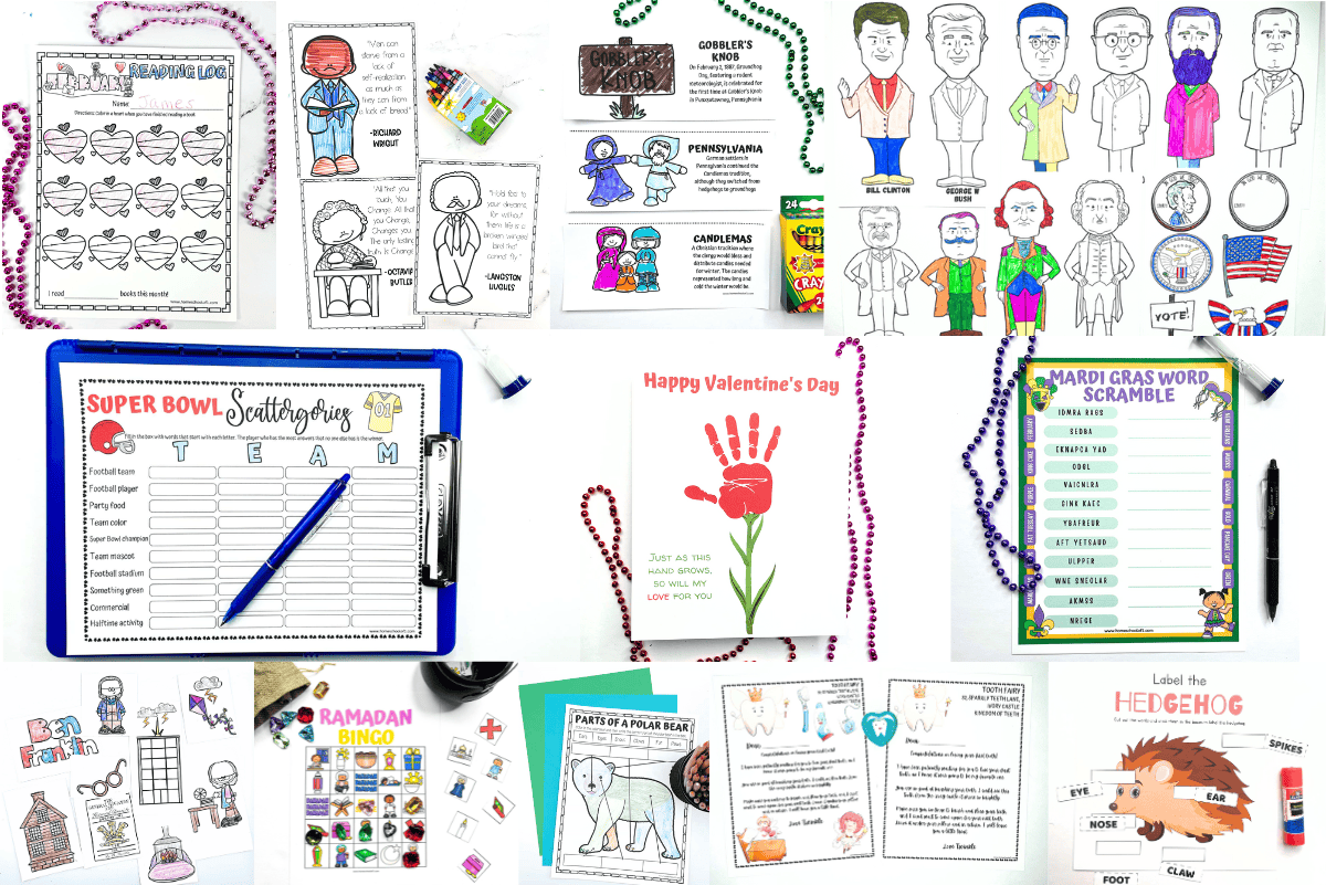 Free February Printables for Kids