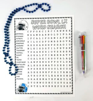 Super Bowl LX Word Search (Free Printable)