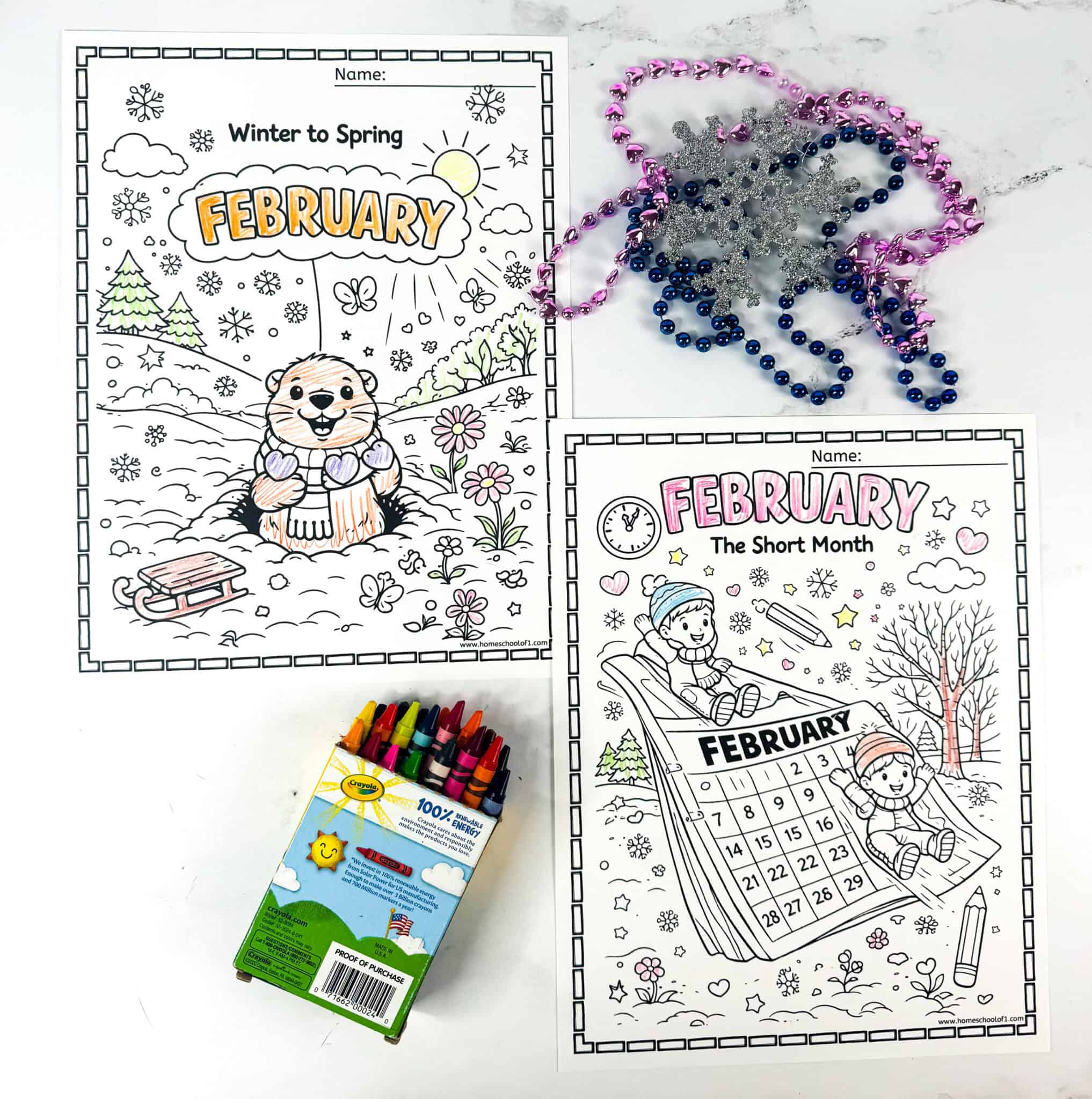 Free February Coloring Pages for Kids
