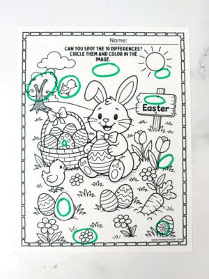 Free Easter Spot the Difference Printable