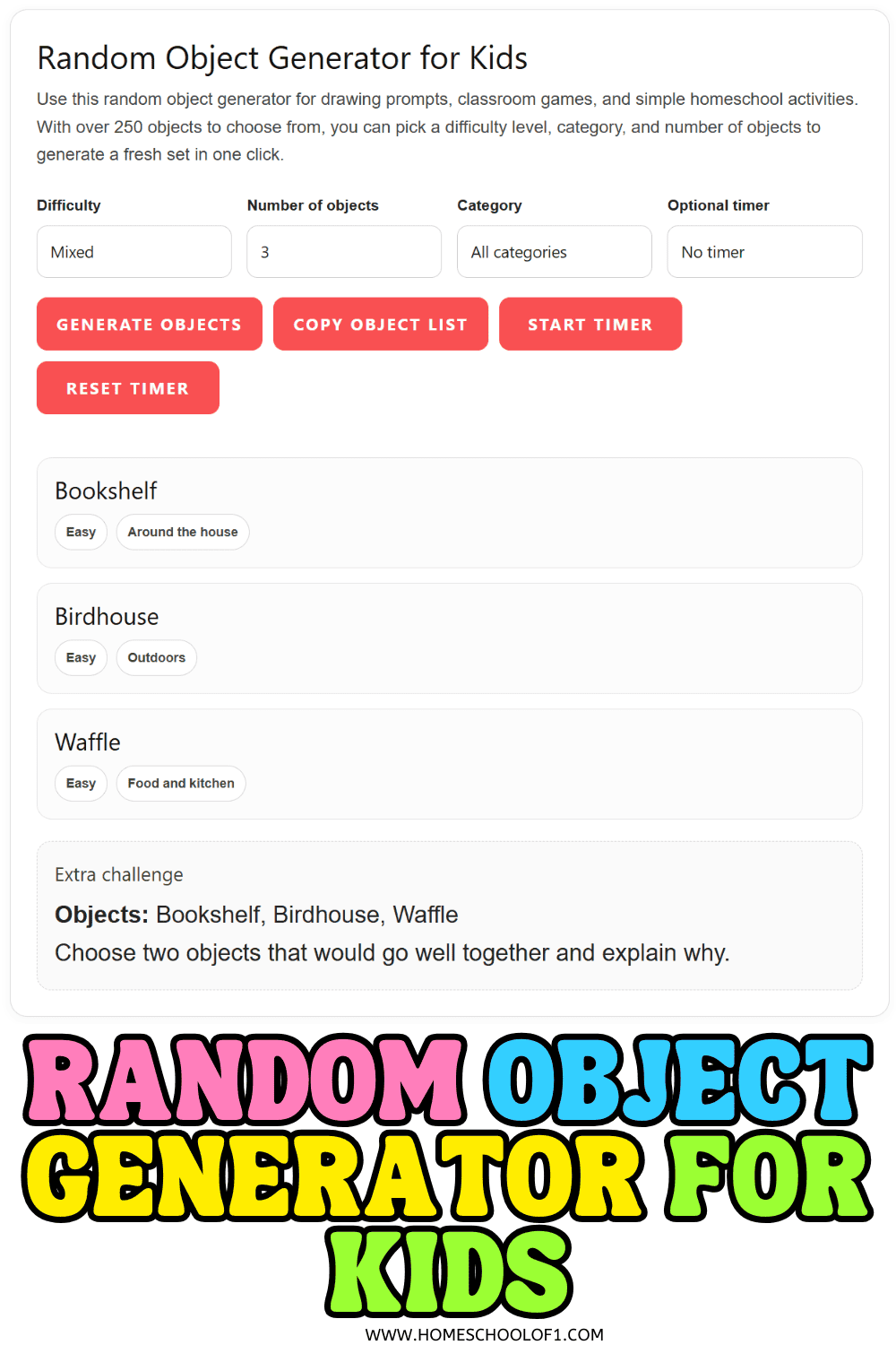 Free Random Object Generator for Kids’ Creative Activities